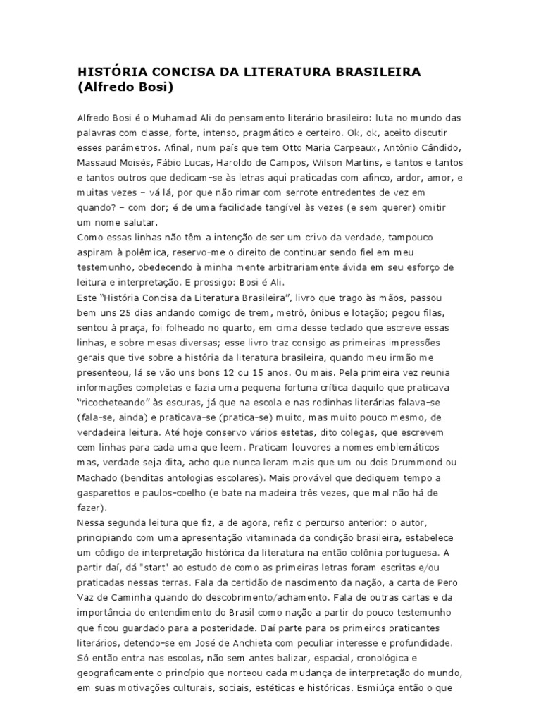 História Concisa Da Literatura Brasileira | PDF | Realismo (artes ...