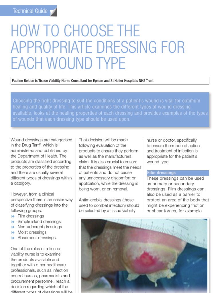 How To Choose The Appropriate Dressing | PDF | Wound | Health Sciences