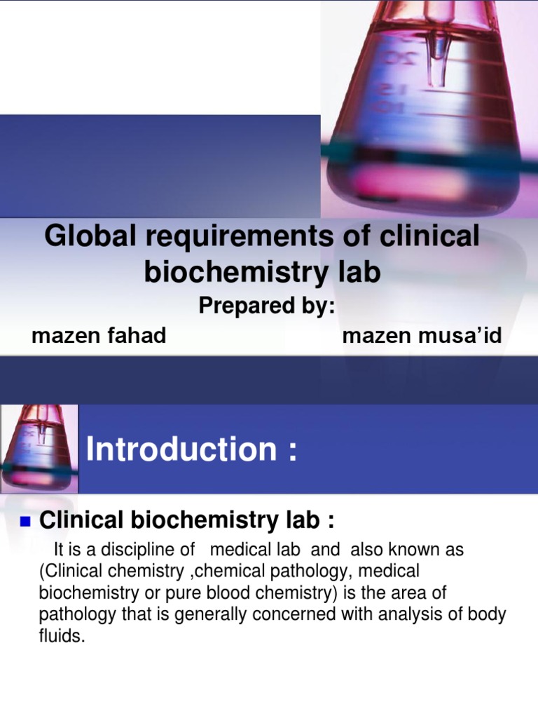 Global Requirements of Clinical Biochemistry Lab | PDF | Poison ...