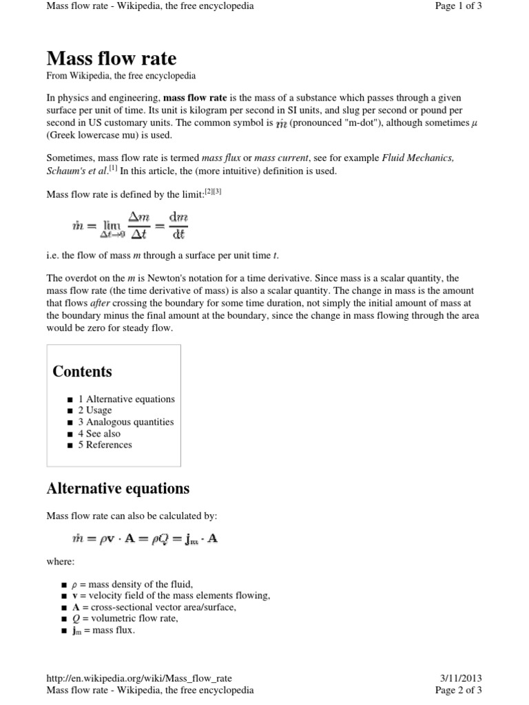 Mass_flow_rate.pdf | Fluid Dynamics | Flux