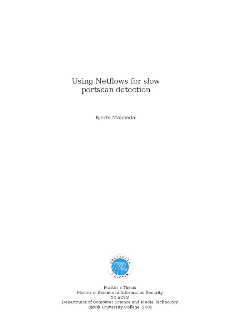 Using Netflows For Slow Portscan Detection Pdf Denial Of Service Attack Computer Security