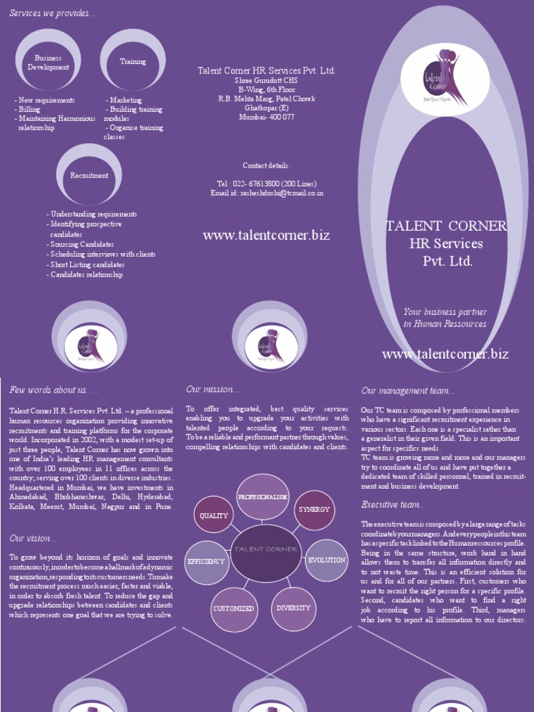 WWW - Talentcorner.biz: Talent Corner HR Services Pvt. LTD | PDF ...
