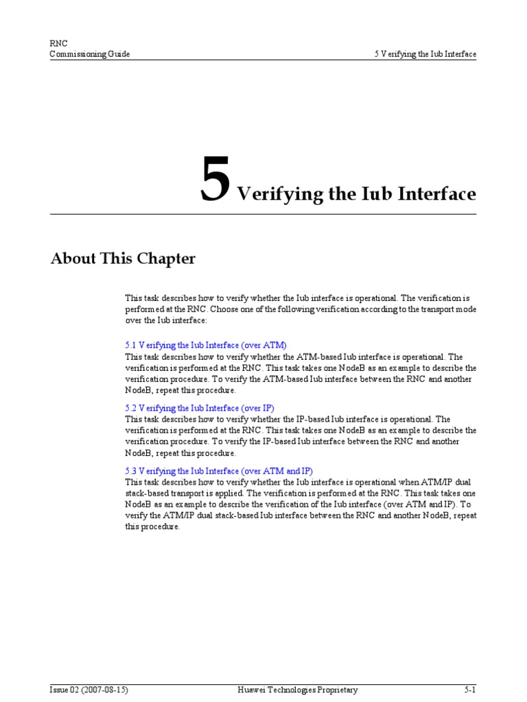 01-05 Verifying The Iub Interface | PDF | Asynchronous Transfer Mode ...