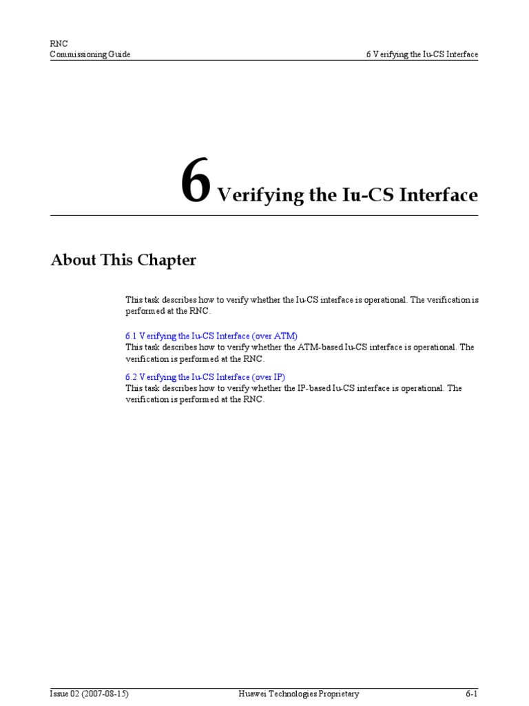 Verifying The Iu-CS Interface: About This Chapter | PDF | Asynchronous Transfer Mode | Internet ...