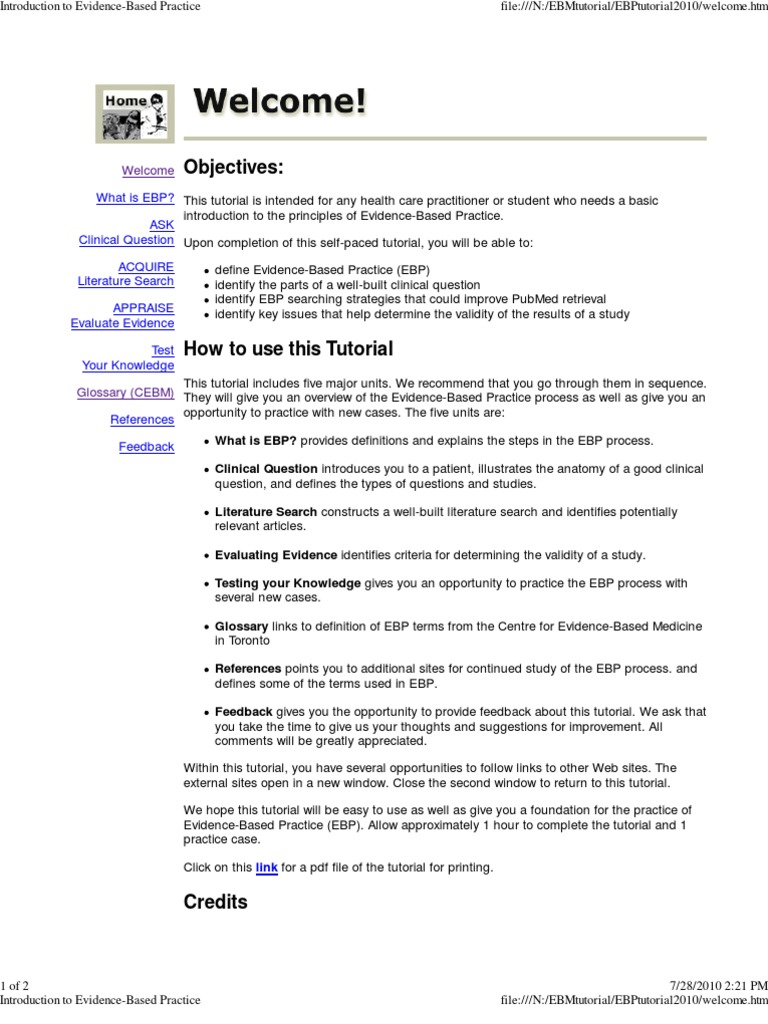 Introduction to EBP: Define EBP Process & Build Clinical Questions ...