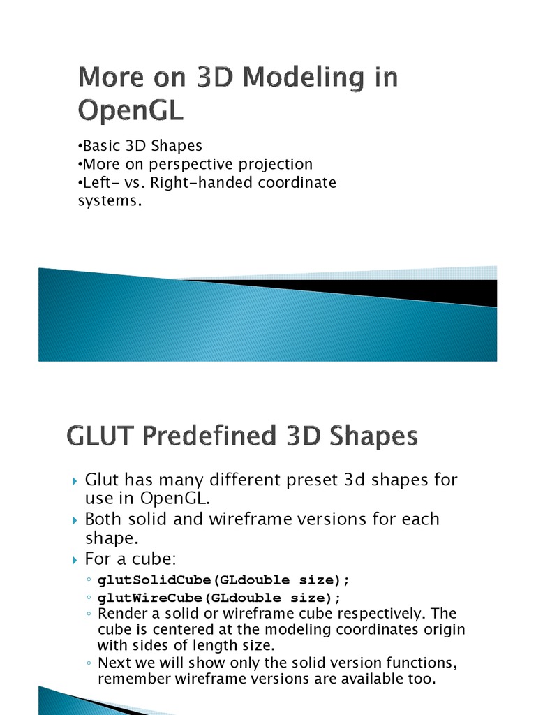 16 - More On 3D Modeling in OpenGL | PDF | Radius | Sphere
