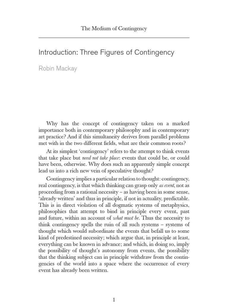 The Concept of Contingency in Art | PDF