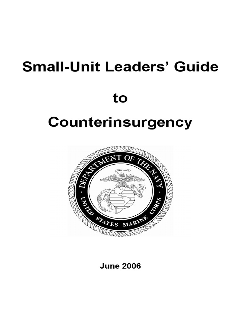 USMC Small Unit Leaders Guide To COIN, 2006 | PDF | Finance & Money ...