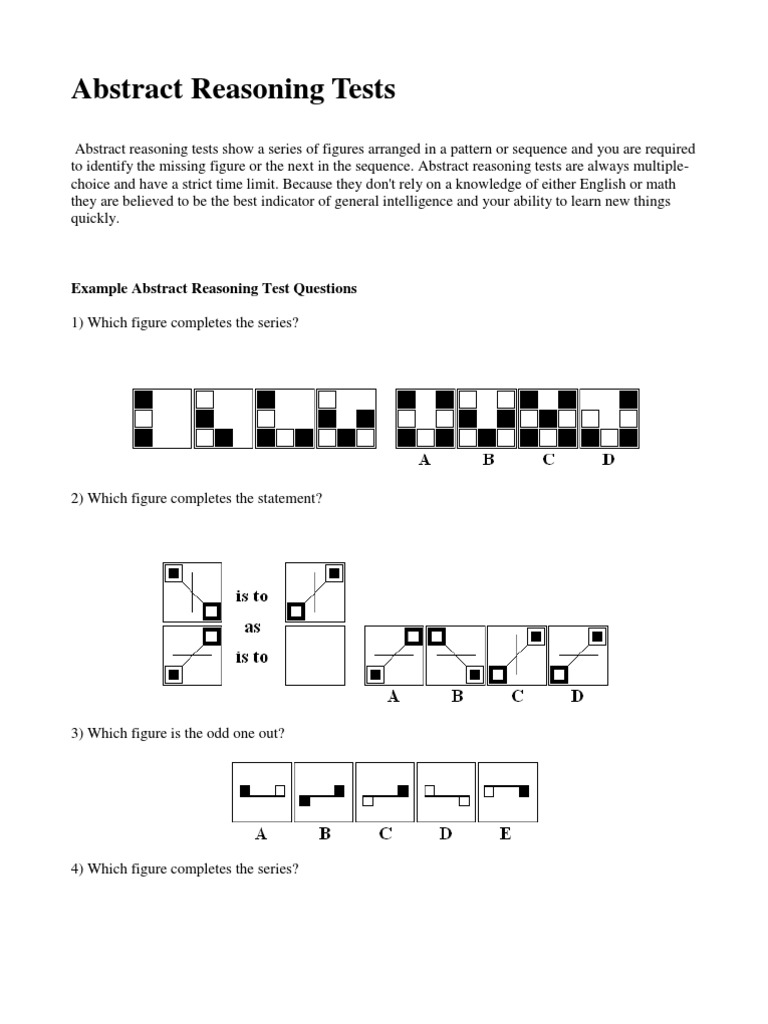 Abstract Reasoning for Job Tests | PDF