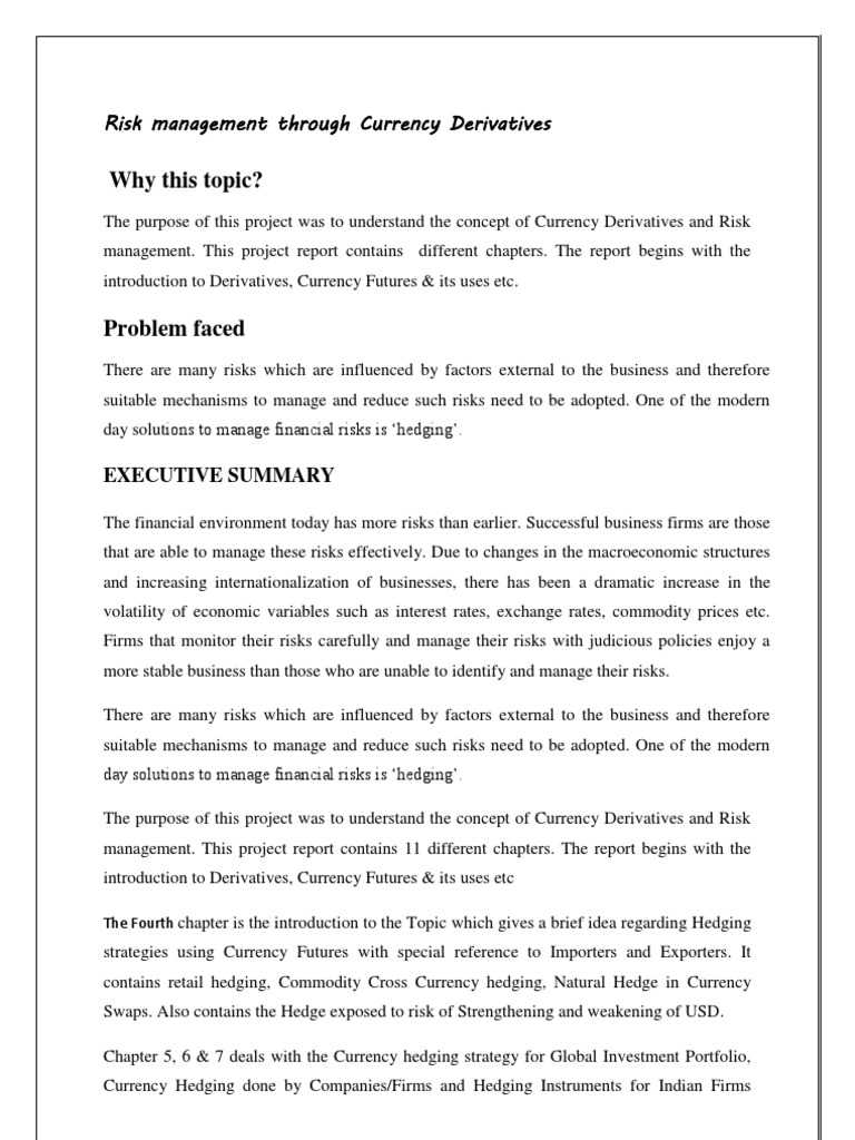 4 March Capstone Project | PDF | Hedge (Finance) | Futures Contract