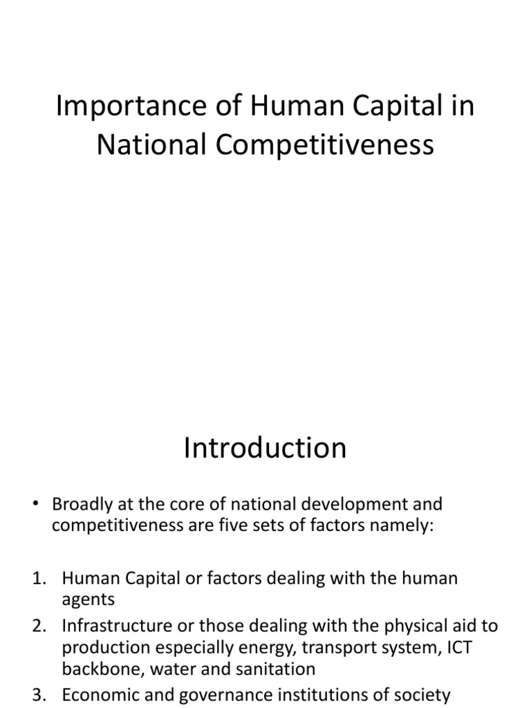 Importance of Human Capital in National Competitiveness | Human Capital ...