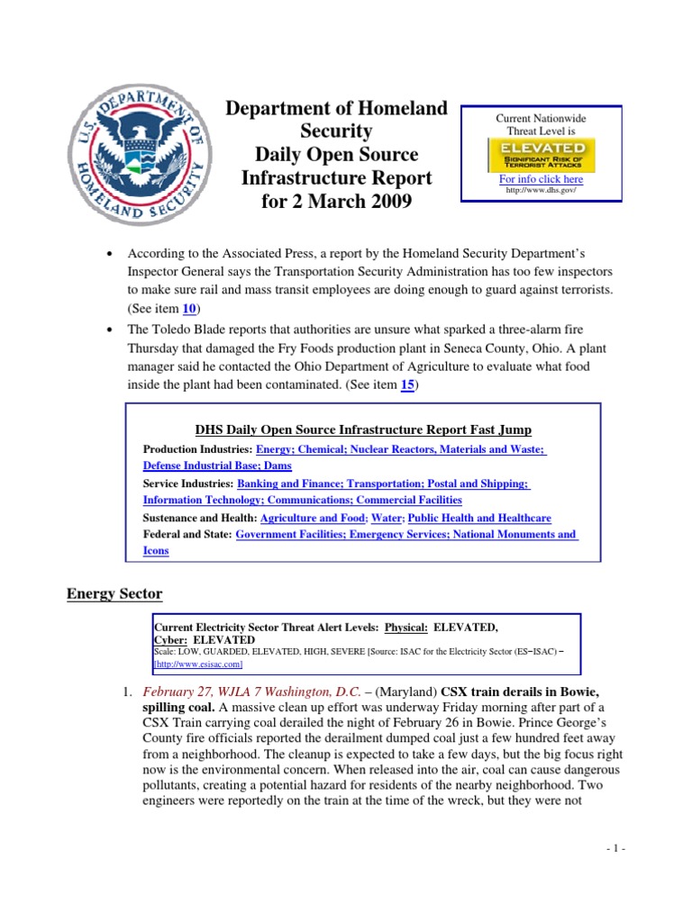 DHS Daily Report 2009-03-02 | PDF | Federal Deposit Insurance ...