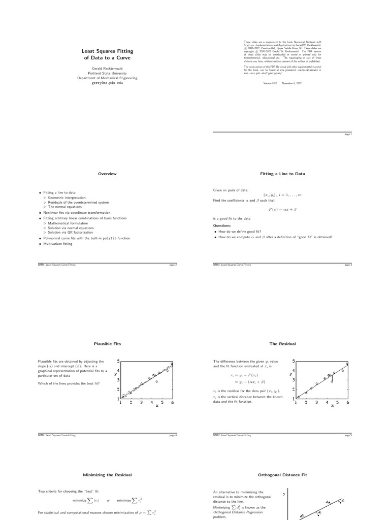 Least Square Fit | PDF | Least Squares | Computational Science