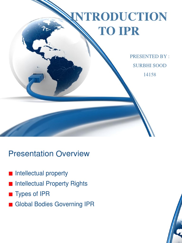 Introduction To Ipr | PDF | Intellectual Property | Trademark