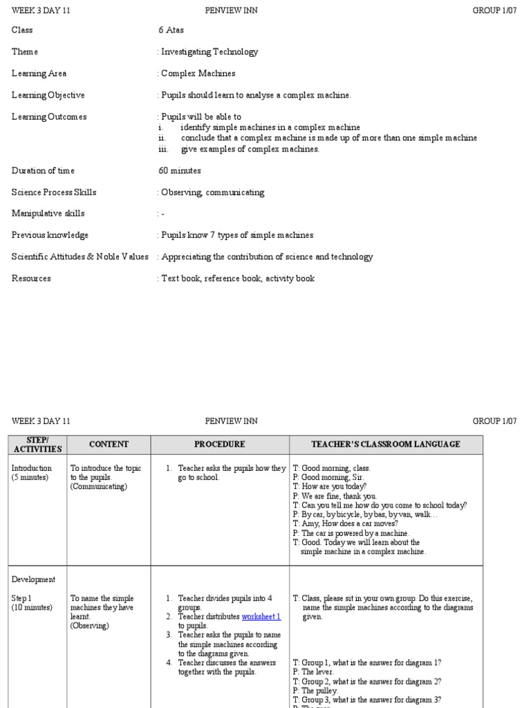 Identifying Simple Machines in Complex Machines: A Lesson on the ...