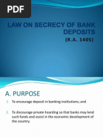 Law On Bank Secrecy (Ra 1405) | PDF | Banks | Deposit Account