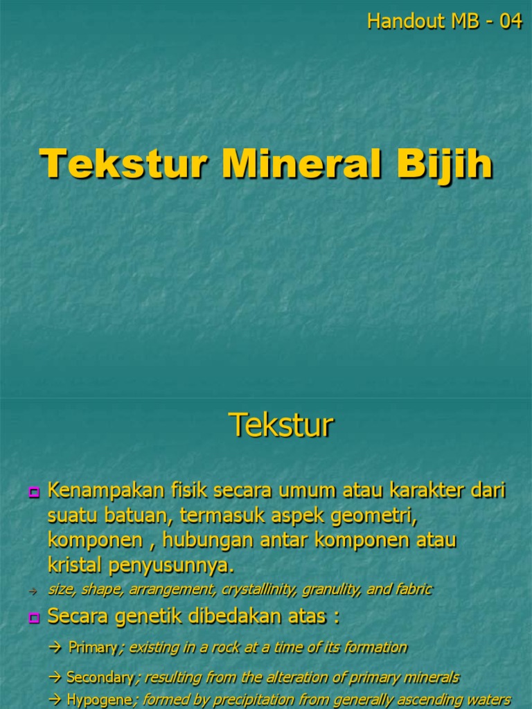 TEKSTUR MINERAL BIJIH | PDF | Mineral | Besi
