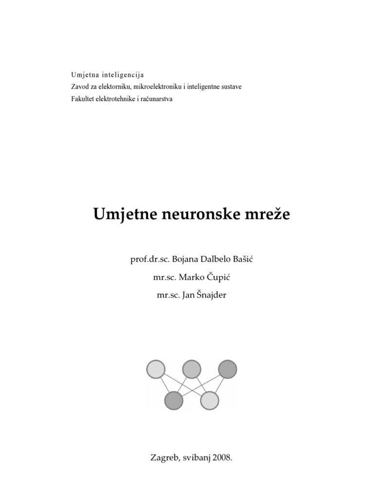 Umjetne Neuronske Mreze | PDF