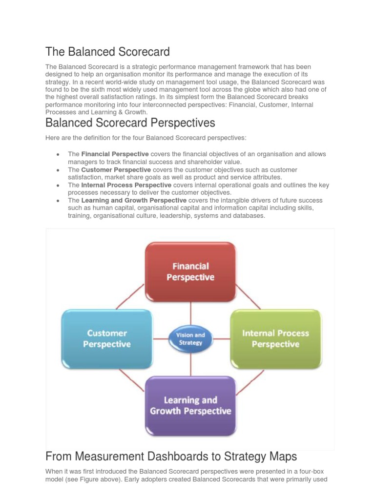 The Balanced Scorecard | PDF | Strategic Management | Accountability