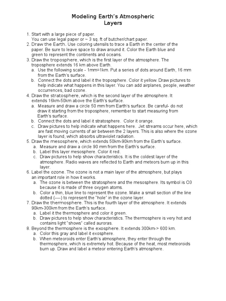 Modeling Earths Atmospheric Layers Activity | PDF | Atmosphere Of Earth ...