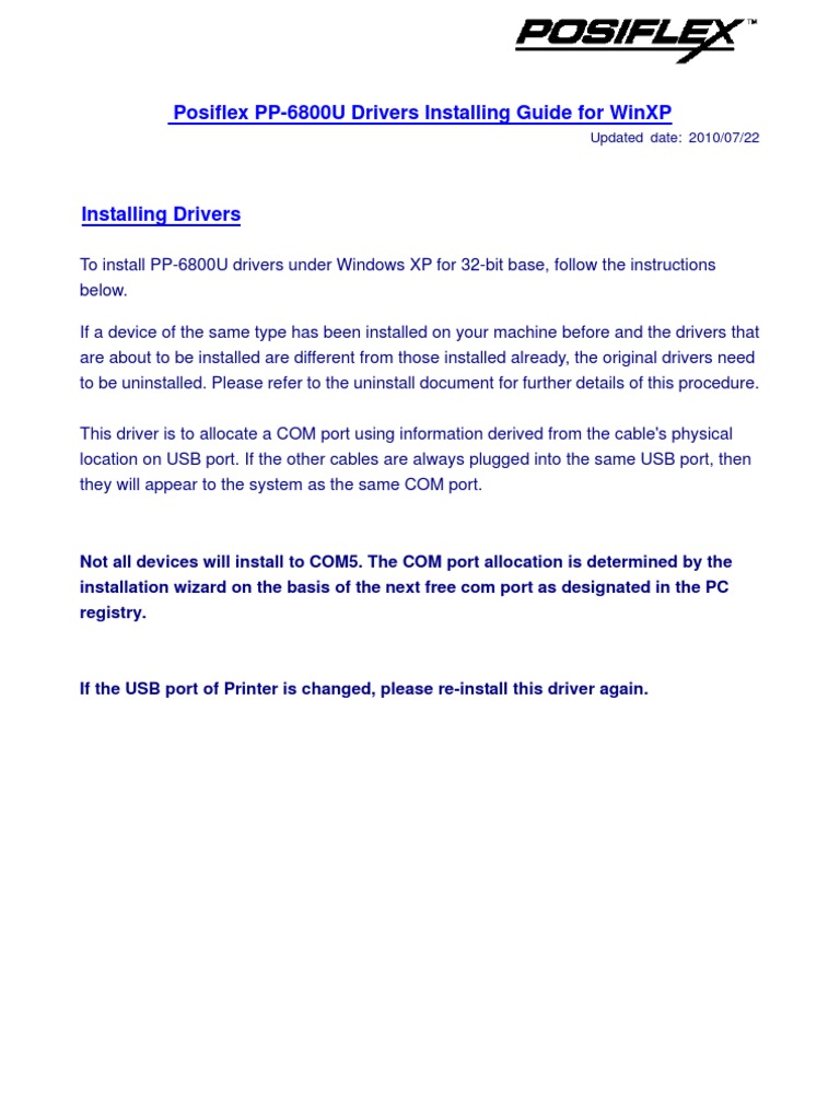 PP6800U Installing Guide | PDF | Device Driver | Installation (Computer Programs)