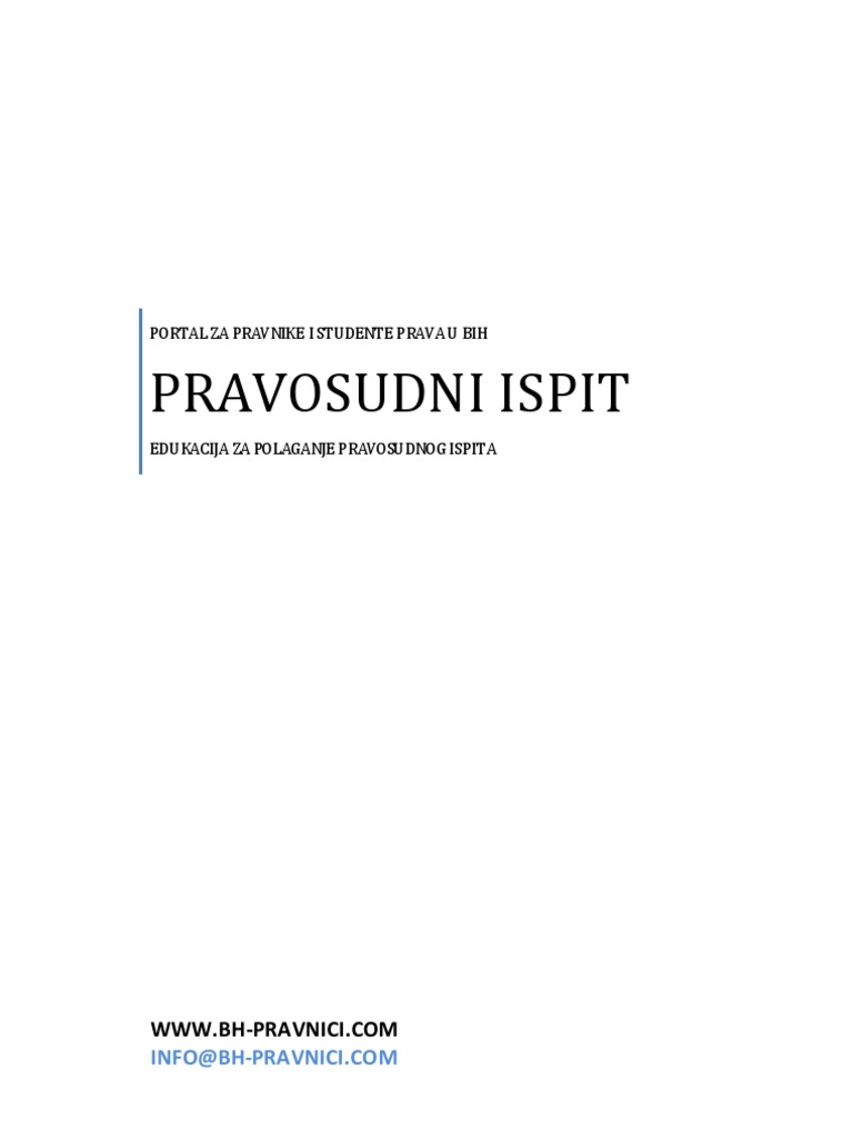 Edukacija Za Polaganje Pravosudnog Ispita-Skripta | PDF