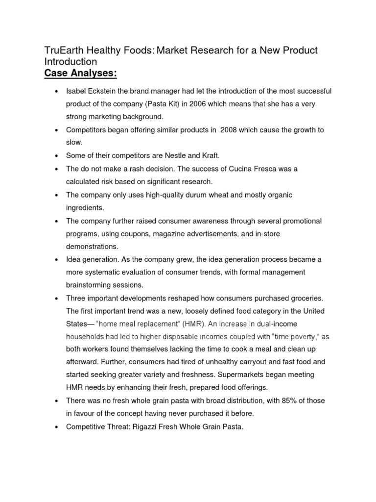 TruEarth Health Foods Case | PDF | Pizza | Foods