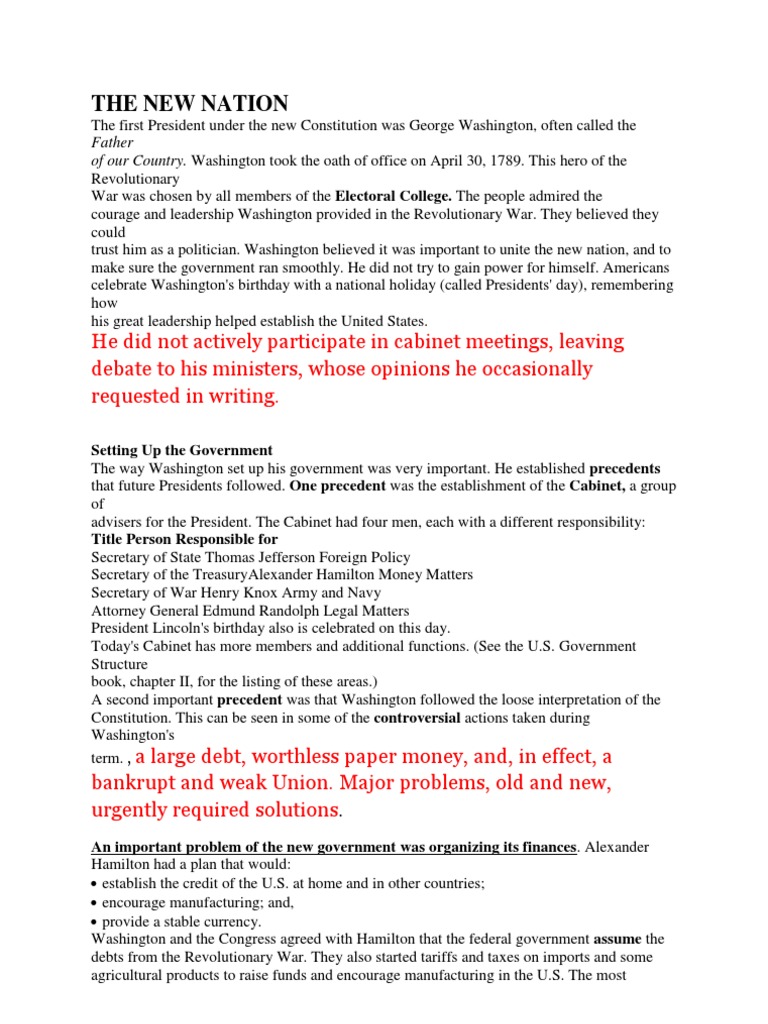 Establishing Precedents: George Washington's Leadership in Setting Up ...