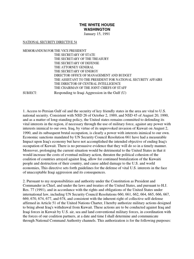 National Security Directive-54 | PDF | Iraqi Armed Forces | Iraq