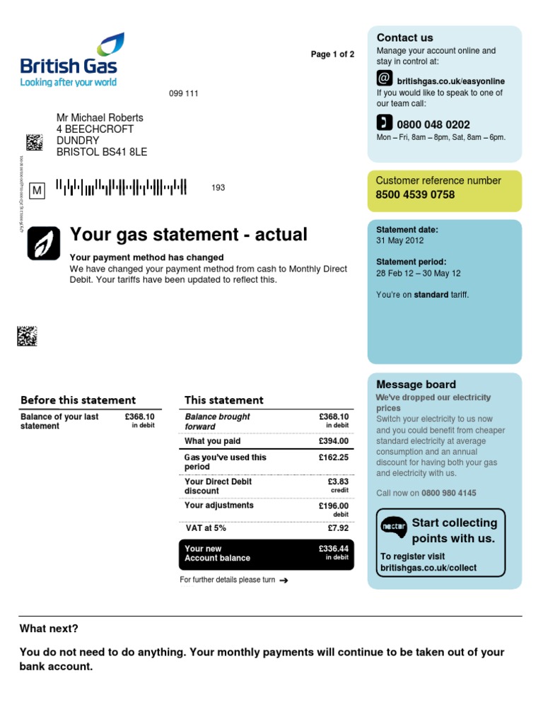 Bgas Bill | PDF | Debits And Credits | Kilowatt Hour