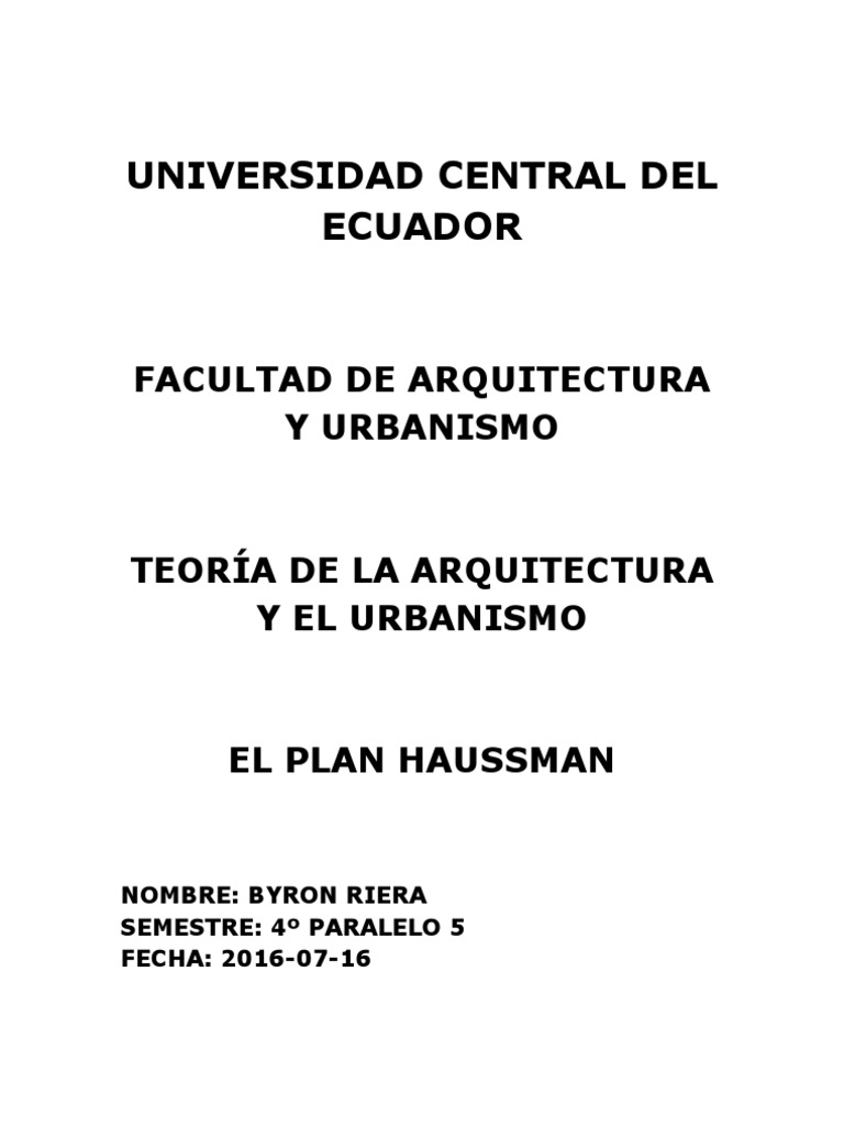 Transformación Urbana de París: Plan Haussmann | PDF | París | Ciudad