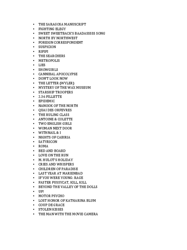 Films | PDF | Leisure