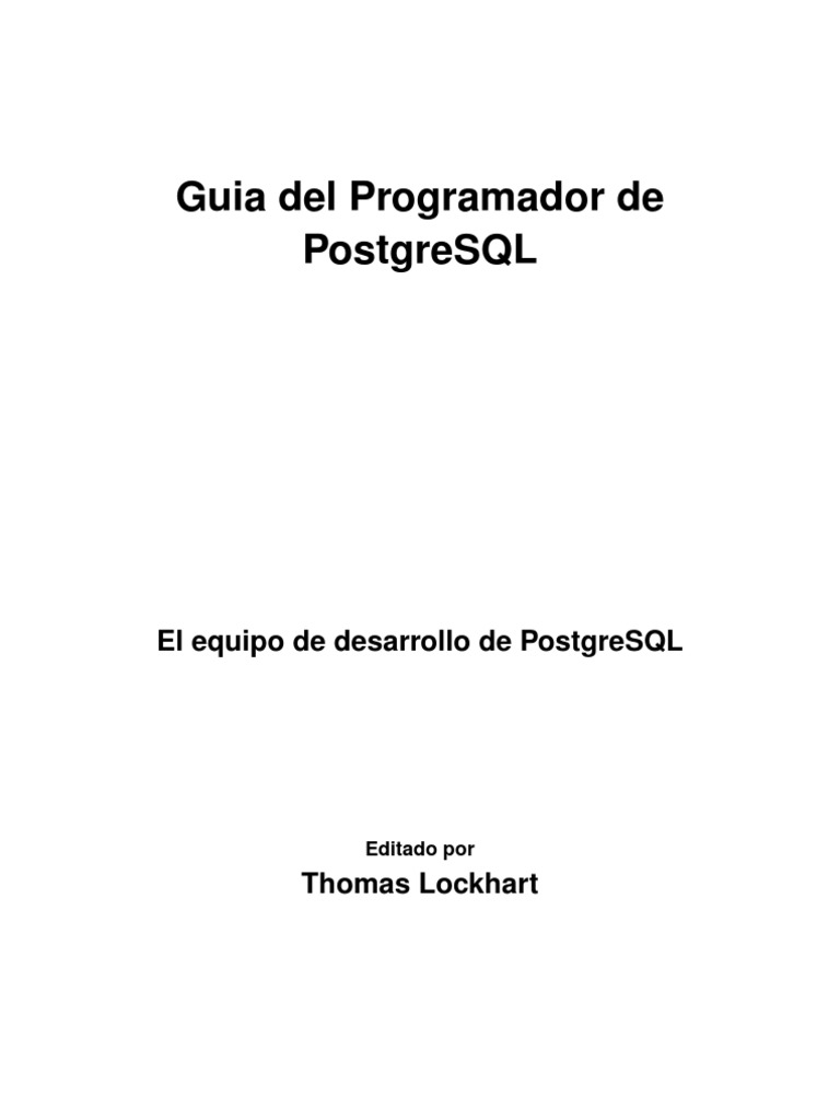 Postgres Programmer | PDF | Postgre Sql | Red mundial