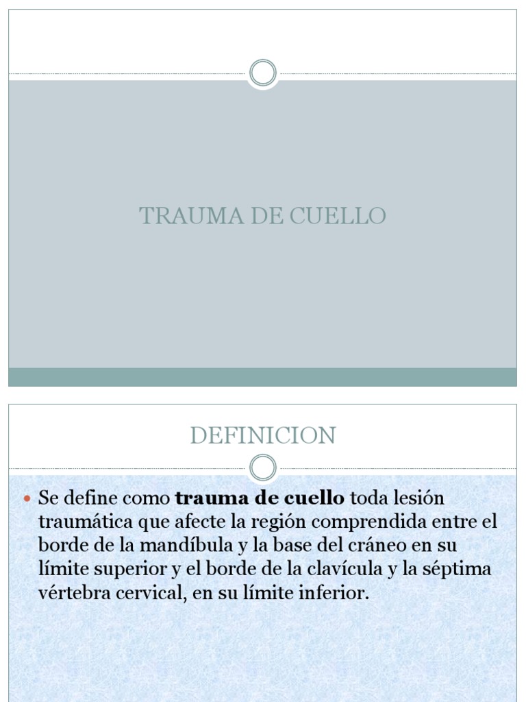 Trauma de Cuello | PDF | Lesión | Anatomía humana