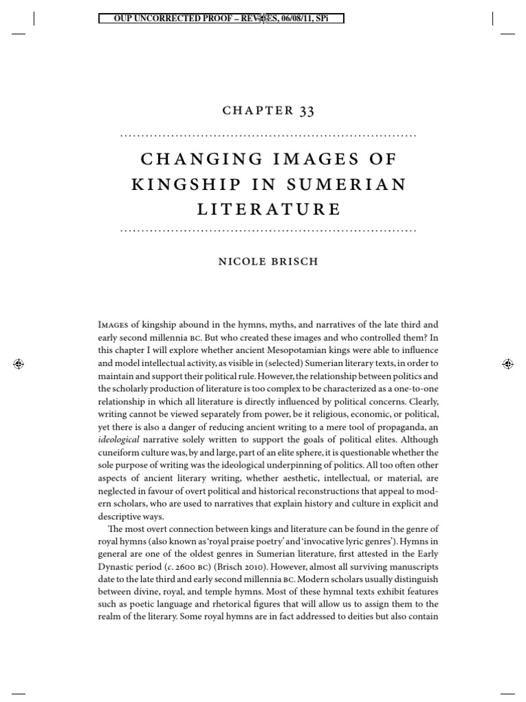 Changing Images of Kingship in Sumerian Literature | PDF | Mesopotamia ...