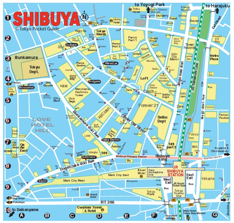 Tokyo Guide - Shibuya Map | PDF | Business