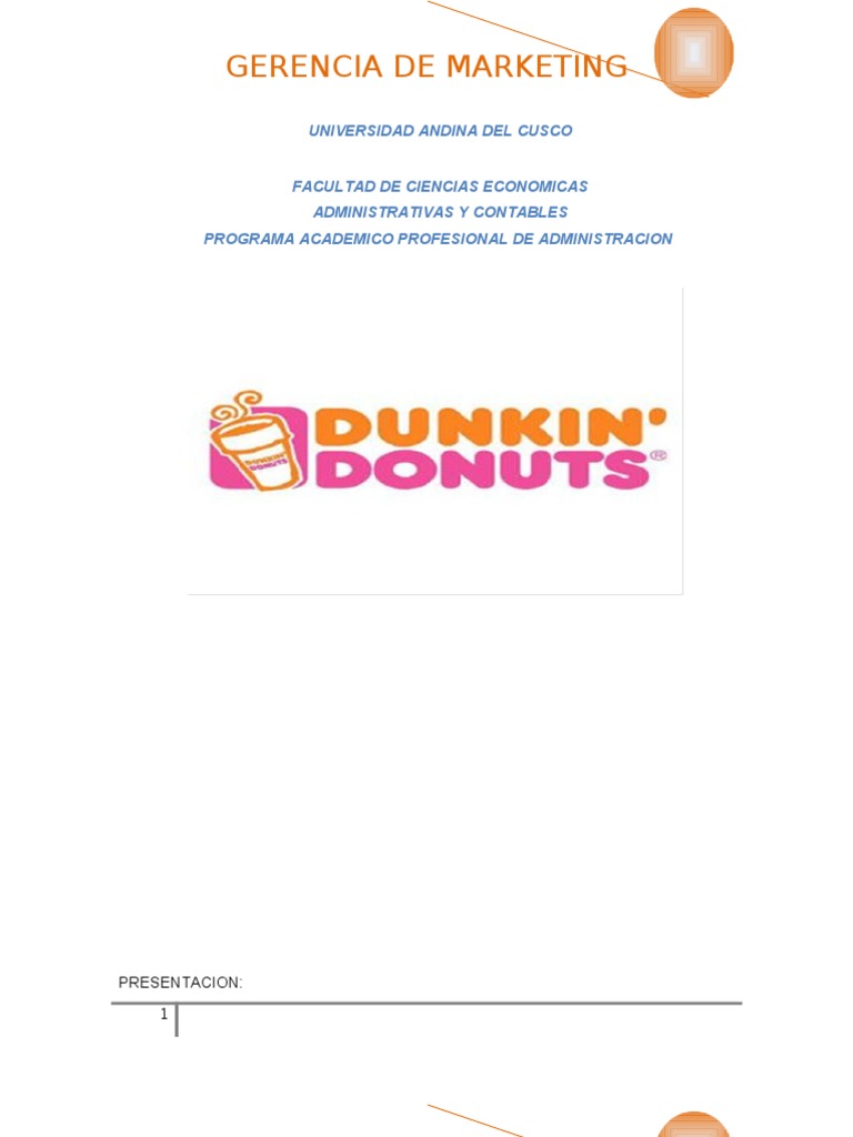 Dunkin Donuts | PDF | Mercado (economía) | café