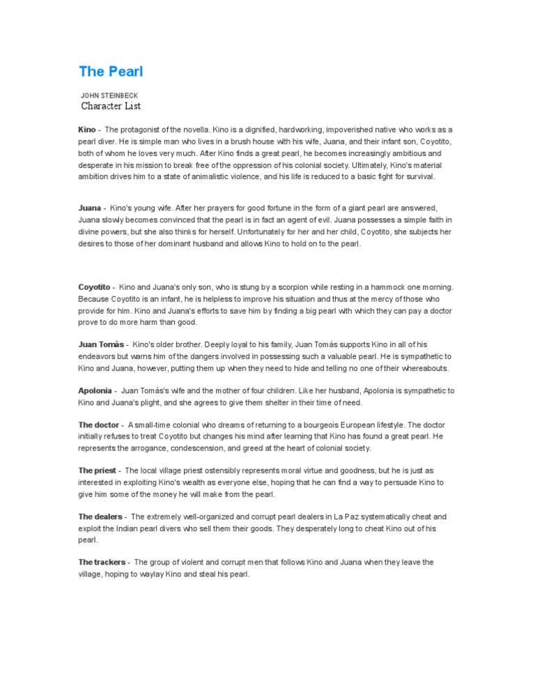 The Pearl Character List | PDF