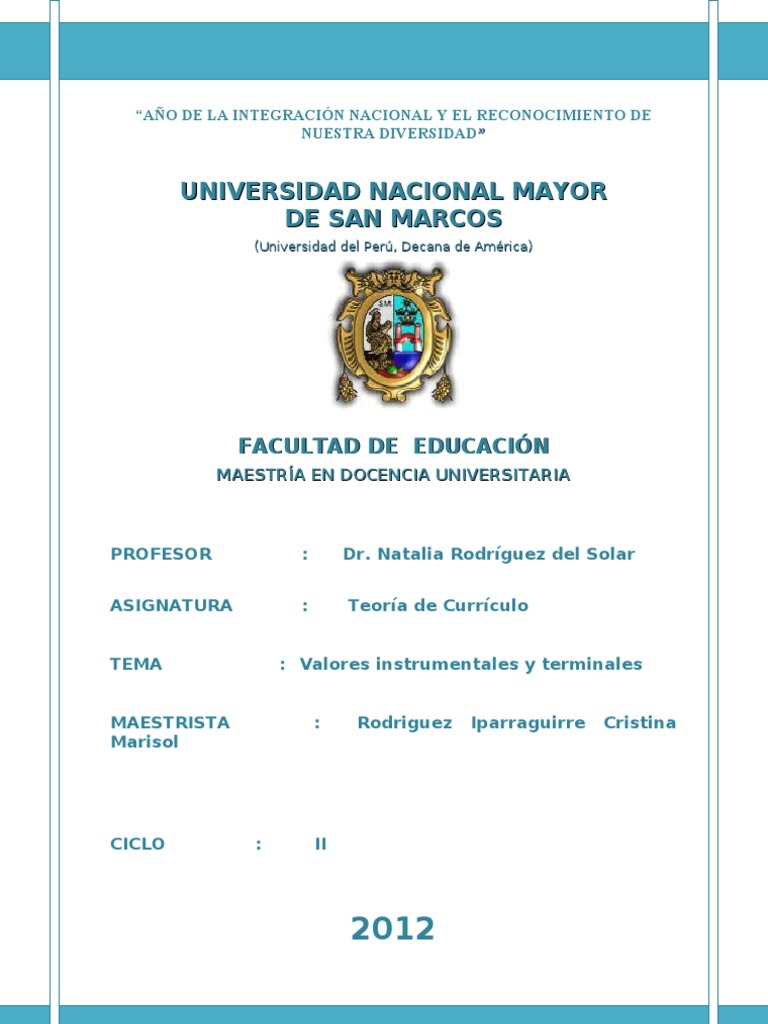 Valores Instrumentales y Terminales | PDF | Moralidad | Conocimiento