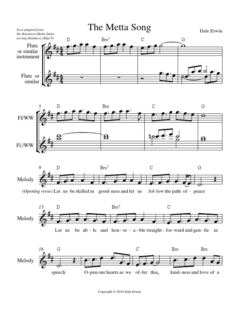 The Metta Song (Loving Kindness Song) | PDF | Religious Comparison ...