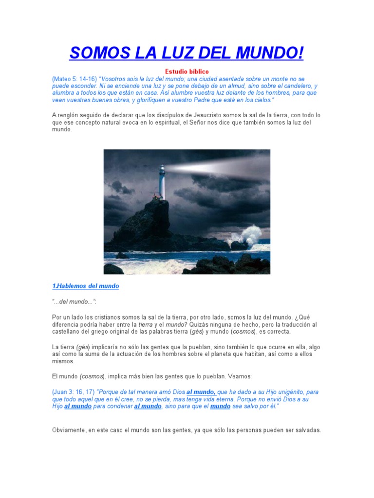 Somos La Luz Del Mundo | PDF | Cristo (título) | Creencia religiosa y ...