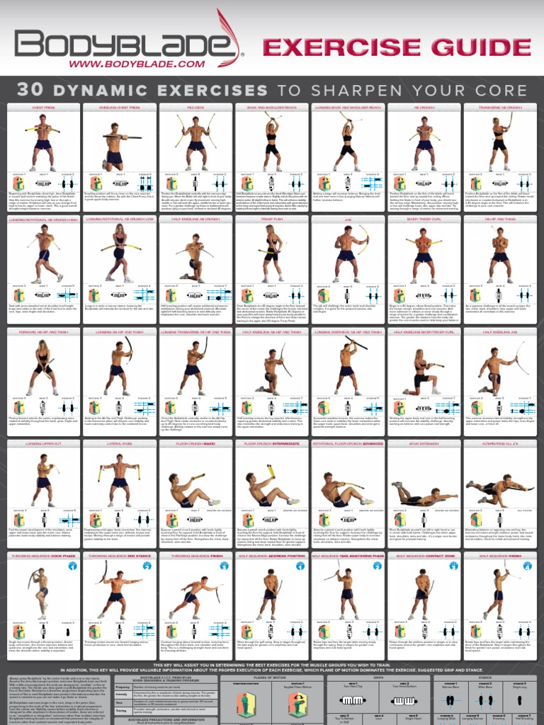 Chart Bodyblade Exercise Wall Chart | PDF | Shoulder | Hip