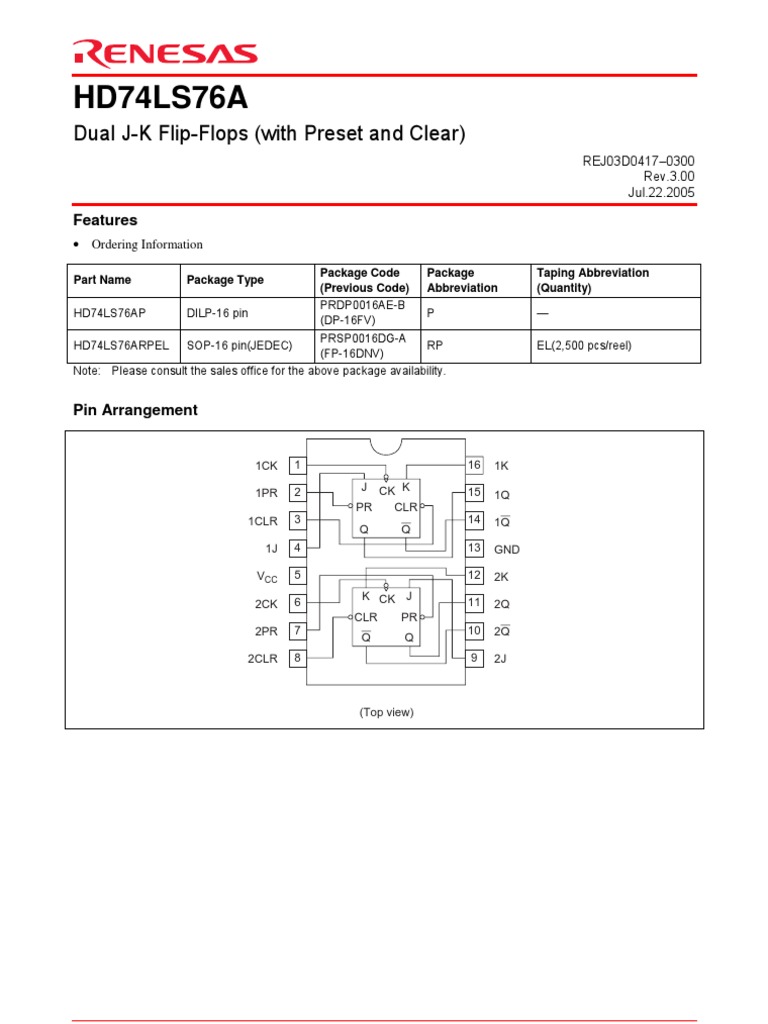 7476 FLIP FLOP J-K | Electrical Engineering | Electronics