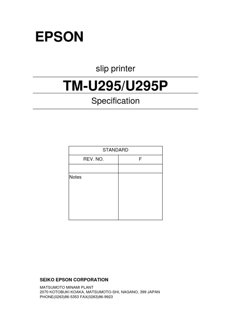 Printer TM U295 | PDF | Electrical Engineering | Telecommunications
