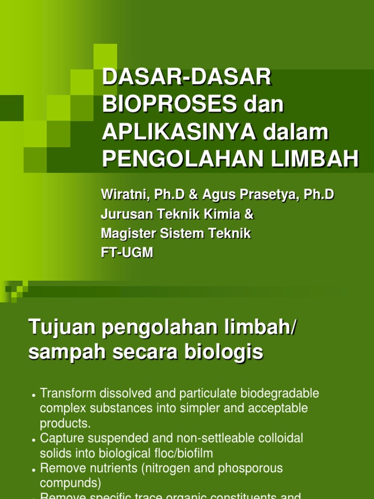 Prinsip2 BioProses Dalam Pengolahan Limbah-Sampah | PDF