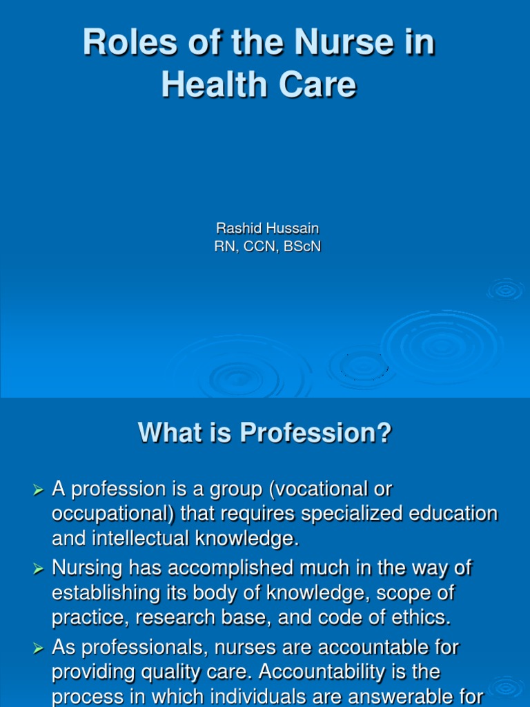Role of Nurses in Health Care Services | PDF | Profession | Nursing