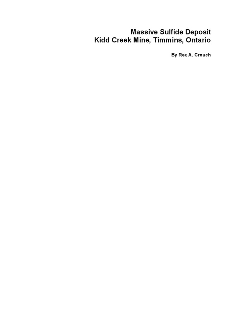 Kidd Creek Sulfide Mine Timmins Ontario, Canada | PDF | Minerals ...