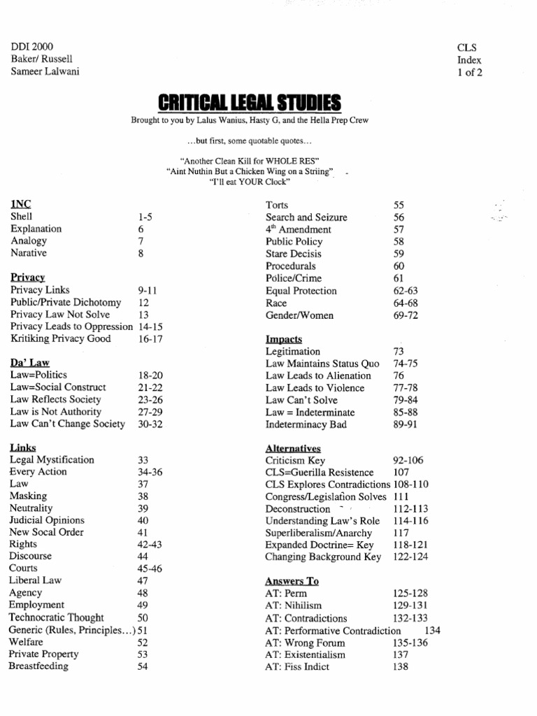 Critical Legal Studies | PDF