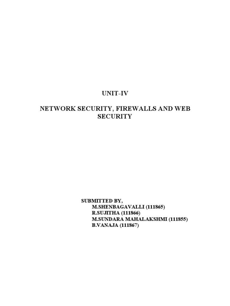 CNS Unit-4 | PDF | Firewall (Computing) | Transport Layer Security
