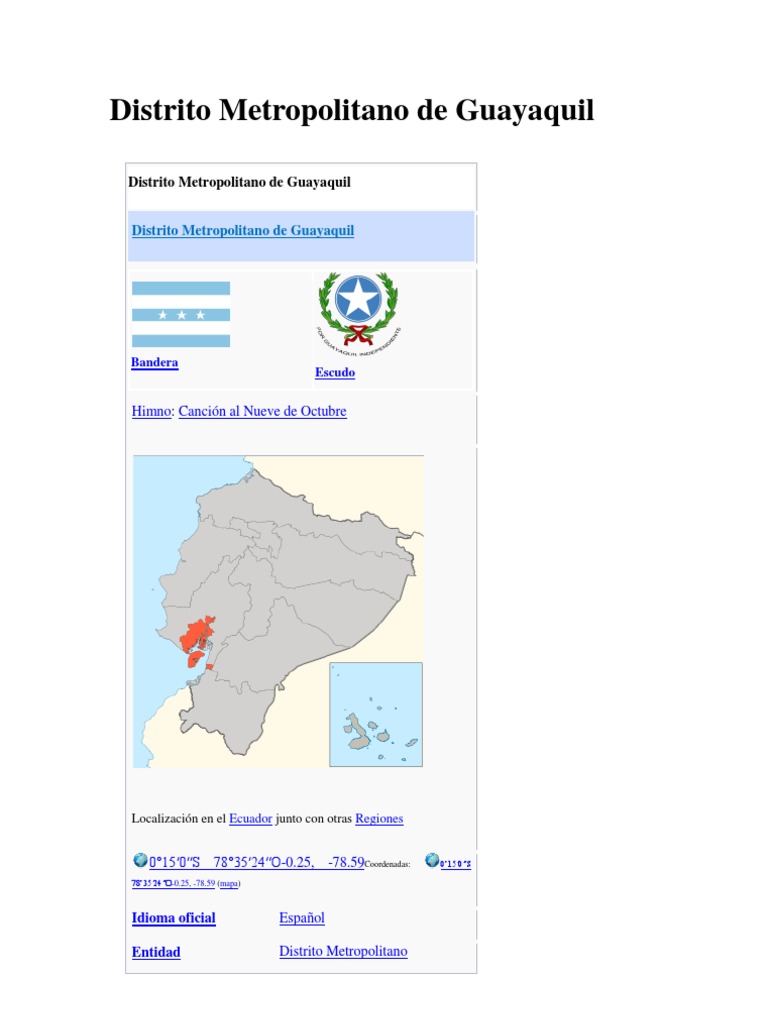Distrito Metropolitano de Guayaquil | PDF